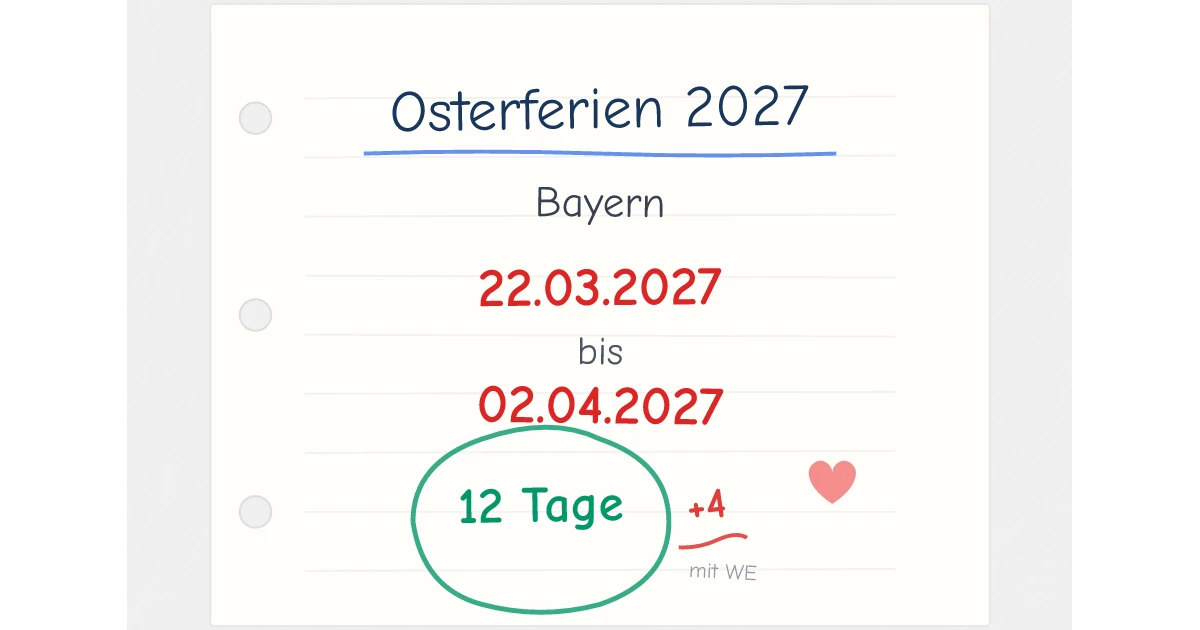 Osterferien Bayern 2027