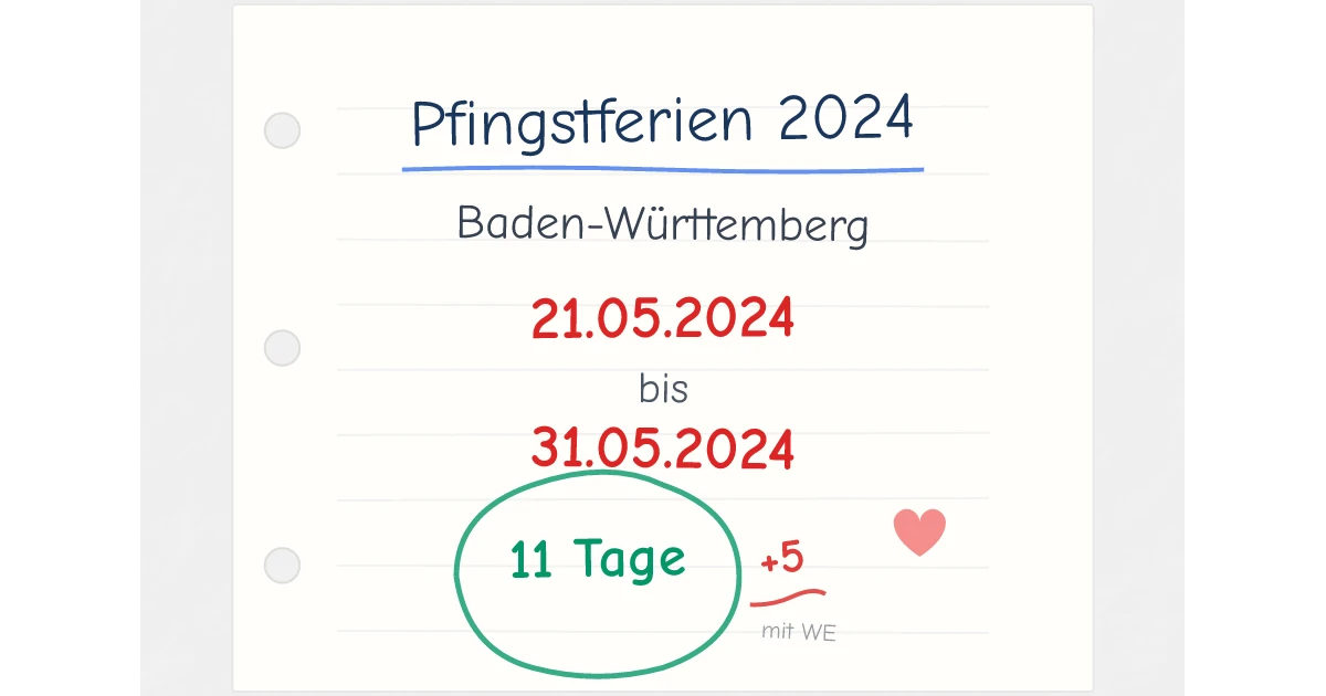 Pfingstferien Thringen 2024